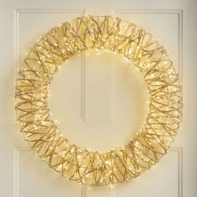 Luxe Overlit Wreath, 24" | Grandin Road