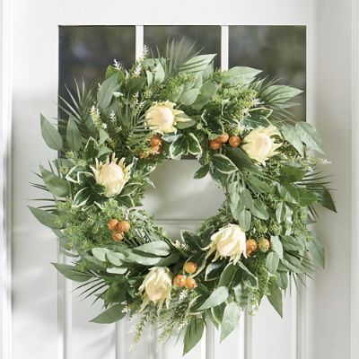 Summertime Greens Wreath, 28" | Grandin Road