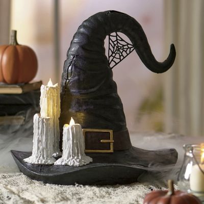 Witch Hat Decor with Candles | Grandin Road