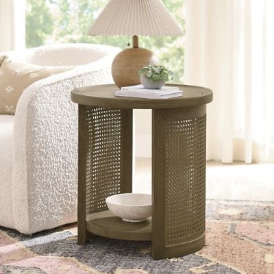 Panama Cane Side Table, 22" | Grandin Road