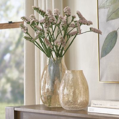 Amber Crackled Glass Vase | Grandin Road