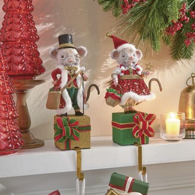 Katherine's Collection Mice Couple Stocking Holders | Grandin Road