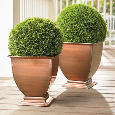 Copper Footed Outdoor Planters | Grandin Road