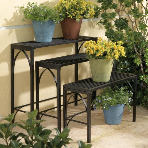 Set of Three Nesting Plant Stands | Grandin Road Set of Three Nesting Plant Stands | Grandin Road