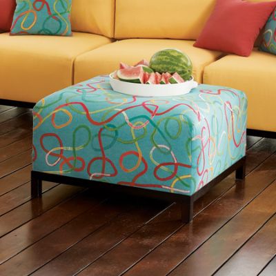 Patterned Greenwich Ottoman | Grandin Road
