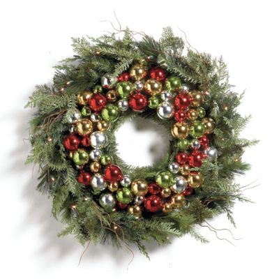 Martha Stewart Battery-operated Christmas Ornament Wreath | Grandin Road