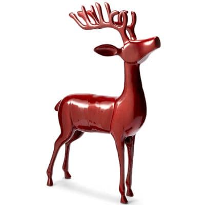 Red Cast-aluminum Deer | Grandin Road