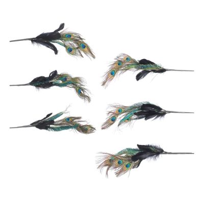 Martha Stewart Set of Six Peacock Feather Picks | Grandin Road