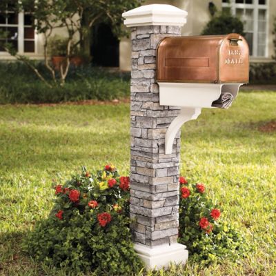 Cast-stone Mail Post | Grandin Road