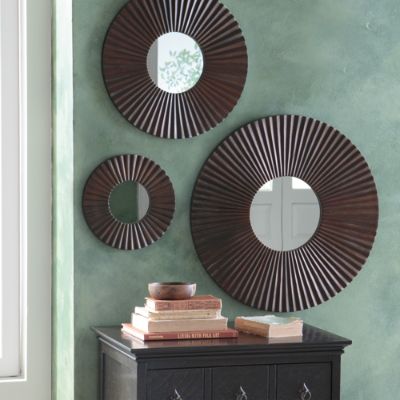 Set of Three Ribbed Mirrors | Grandin Road
