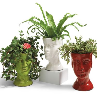 Ceramic Head Planter | Grandin Road
