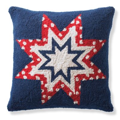 Star Hand-hooked Throw Pillow | Grandin Road
