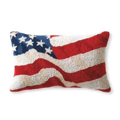 Flag Hand-hooked Throw Pillow | Grandin Road