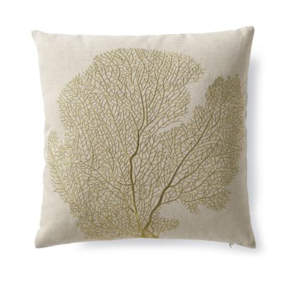 Set of Two Green Fan Coral Throw Pillows | Grandin Road