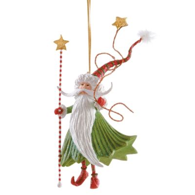 Patience Brewster Santa Wizard Ornament | Grandin Road