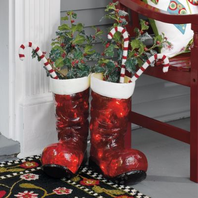 Illuminated Santa Boots | Grandin Road