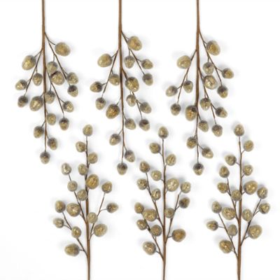 Set of Six Champagne Beaded Acorn Stems | Grandin Road