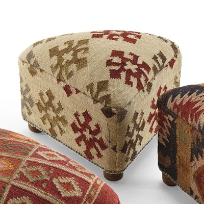 Sola Kilim Triangle Footstool | Grandin Road
