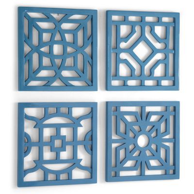 Set of Four Geometric Wall Tiles | Grandin Road