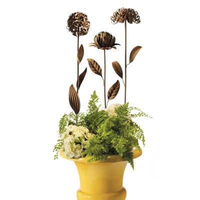Set of Three Rustic Flower Garden Stakes | Grandin Road