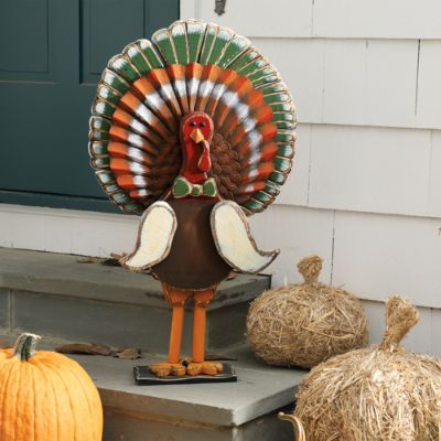 Artisan Wooden Turkey Figure | Grandin Road