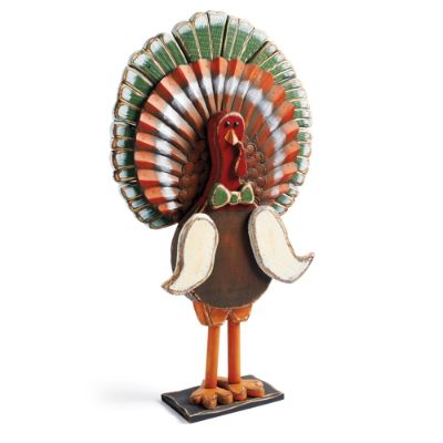 Artisan Wooden Turkey Figure | Grandin Road
