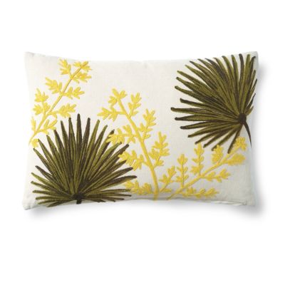 Fan Plant Embroidered Jardin Pillow | Grandin Road