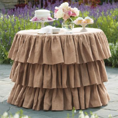 Ruffled Burlap Table Collection | Grandin Road