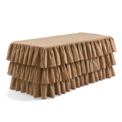 Ruffled Burlap Fitted Tablecloth | Grandin Road