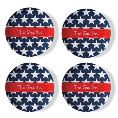 Set of Four Personalized Star Plates | Grandin Road