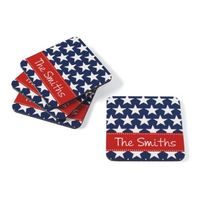 Set of Four Personalized Stars Coasters | Grandin Road