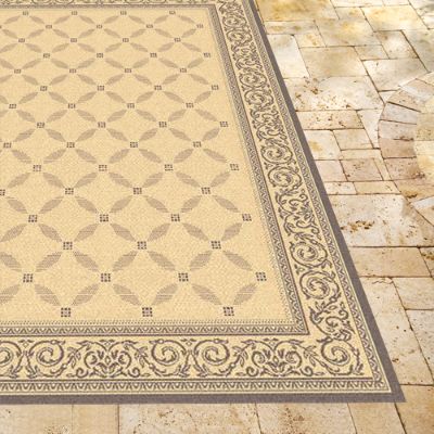 Courtyard Outdoor Rug in Natural & Brown | Grandin Road