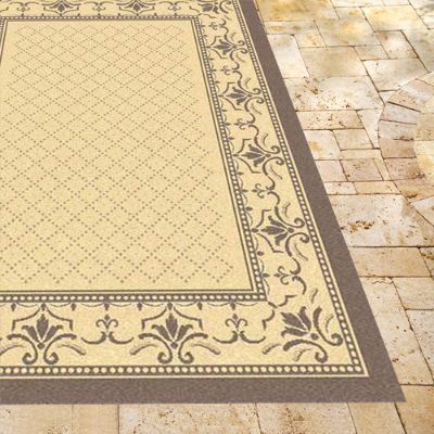 Diamond Outdoor Rug in Natural & Brown | Grandin Road