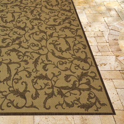 Entwined Outdoor Area Rug in Natural & Brown | Grandin Road