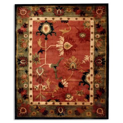 Ancient Weave Area Rug in Rust & Green | Grandin Road