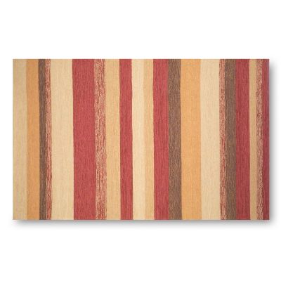 Ravella Stripes Outdoor Rug in Red | Grandin Road