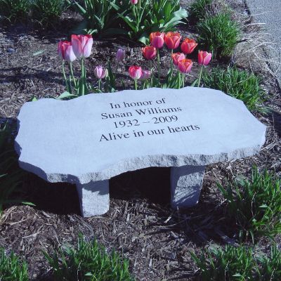 Custom Engraved Stone Bench | Grandin Road