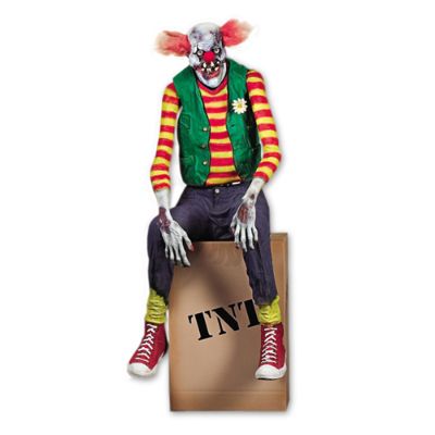 Animated Chuckles the Clown Life-size Halloween Figure | Grandin Road