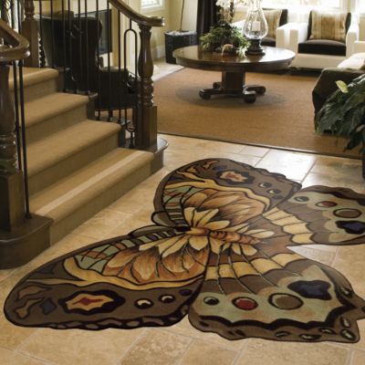 Brown Butterfly Area Rug | Grandin Road