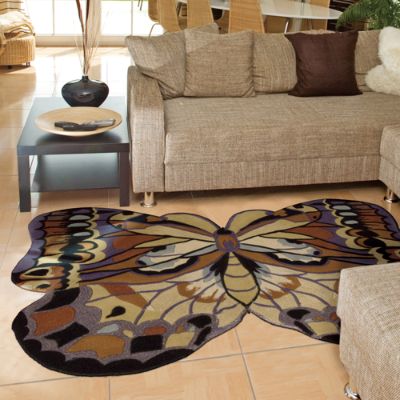 Purple Butterfly Area Rug | Grandin Road