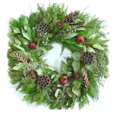 Fresh Evergreen Fantasy Wreath | Grandin Road