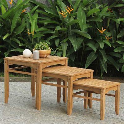 Set of Three All-natural Teak Nesting Tables | Grandin Road