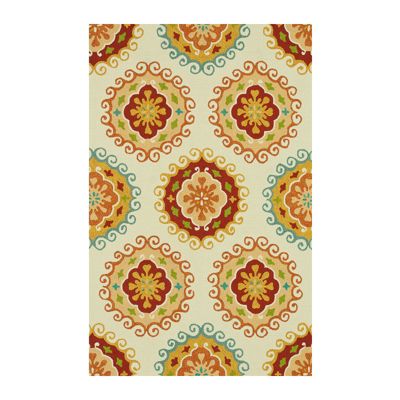 Sunshine Ivory Multi Outdoor Area Rug | Grandin Road