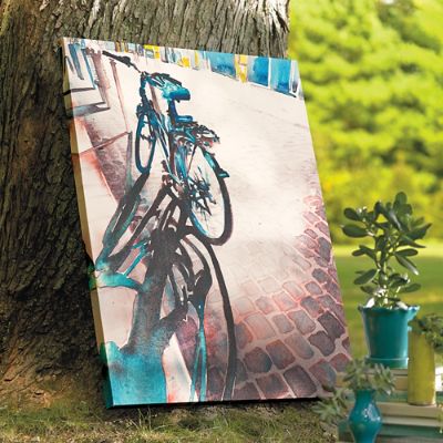 Midnight Bike Outdoor Wall Art | Grandin Road