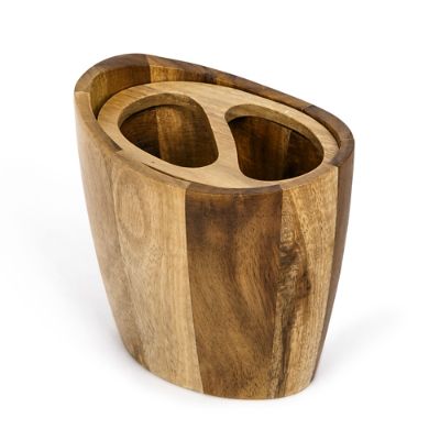 Acacia Wood Toothbrush Holder | Grandin Road