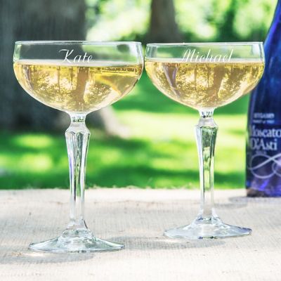 Set of Two Personalized Coupe Cocktail Glasses | Grandin Road