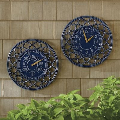 Quatrefoil Clock & Thermometer | Grandin Road