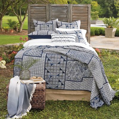 Indigo Cotton Quilt and Sham | Grandin Road
