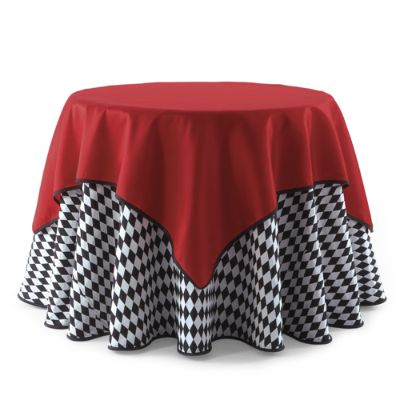 Faux Dupioni Table Topper and Harlequin Tablecloth | Grandin Road