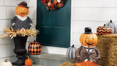 Paddy and Patricia Pumpkin Figures | Grandin Road